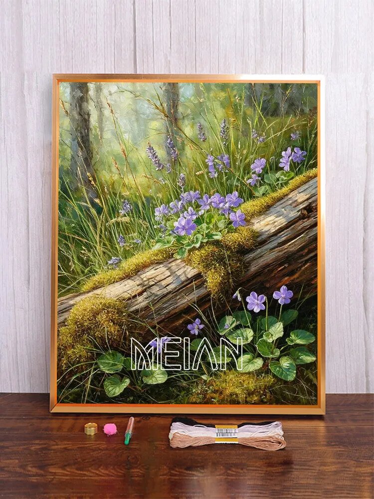 MEIAN Набор для вышивания,30x40CM,14CT,40 цветов