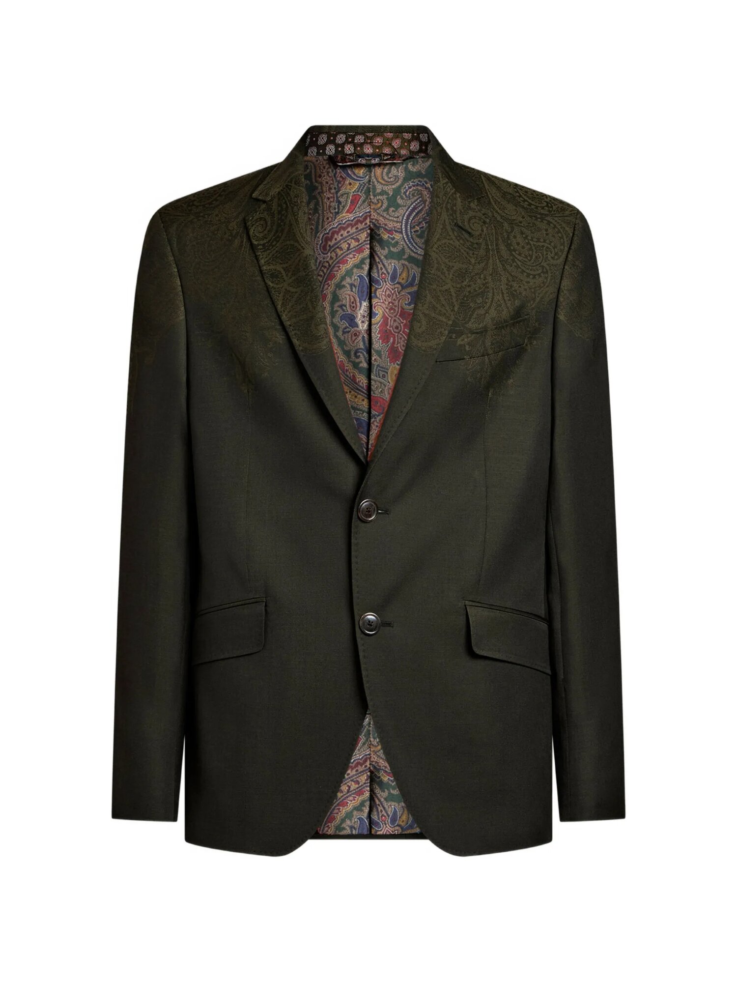 Куртка Single-breasted wool jacket with placed print