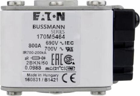Предохранитель BUSSMANN 170M5464 быстродействующий с характеристикой AR, 800А, 690В AC, 2BKN/50, 1 шт