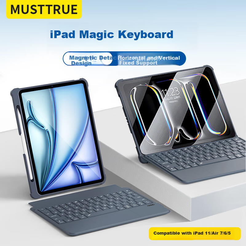 MUSTTRUE iPad Magic Keyboard для Pro/Air 12.9 13 дюймов совместимый магнитный съемный клавиатурный чехол