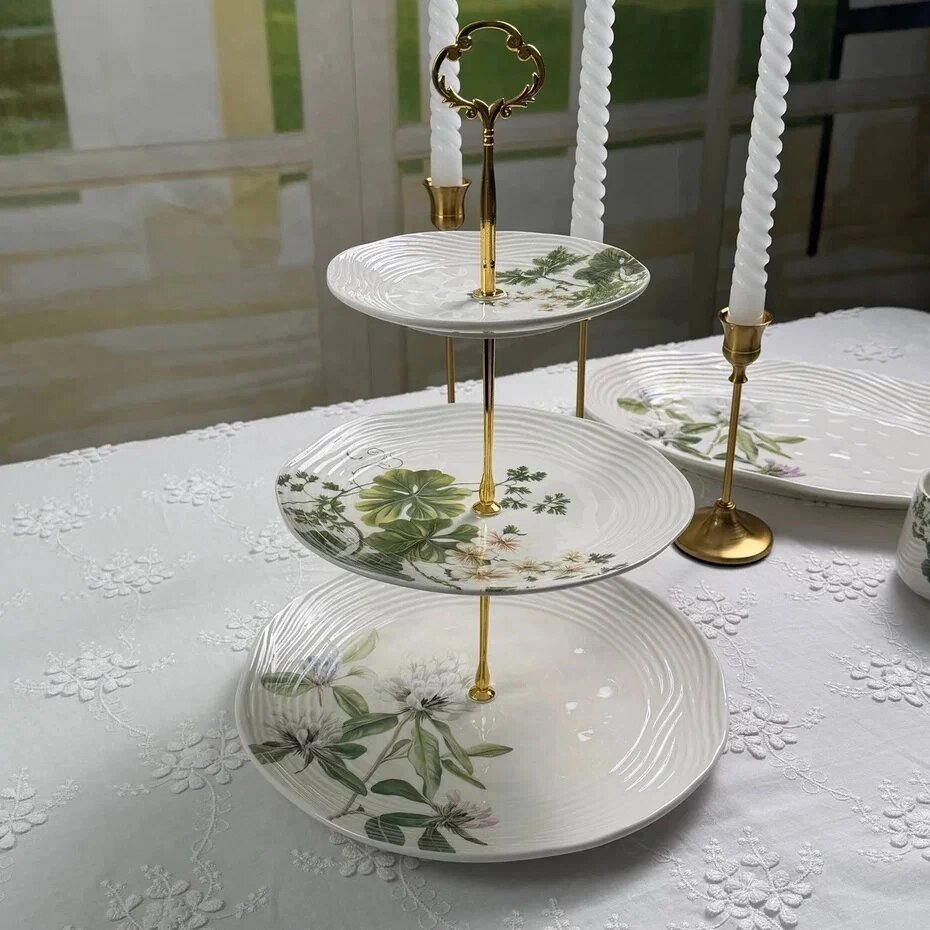 Трехъярусная этажерка 15/20,5/27см флора Фарфор 305-403 118-305-403