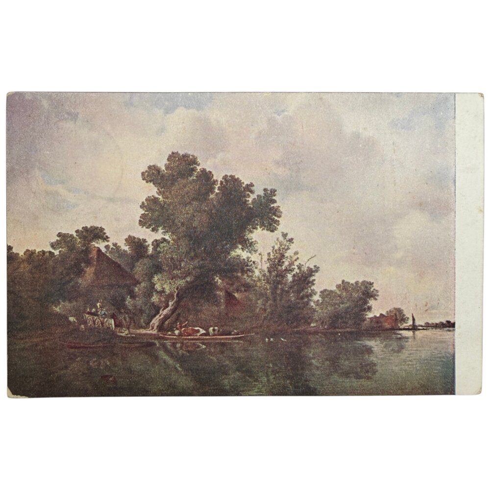 Почтовая открытка "Речной пейзаж" 1900-1905 гг. Германская Империя
