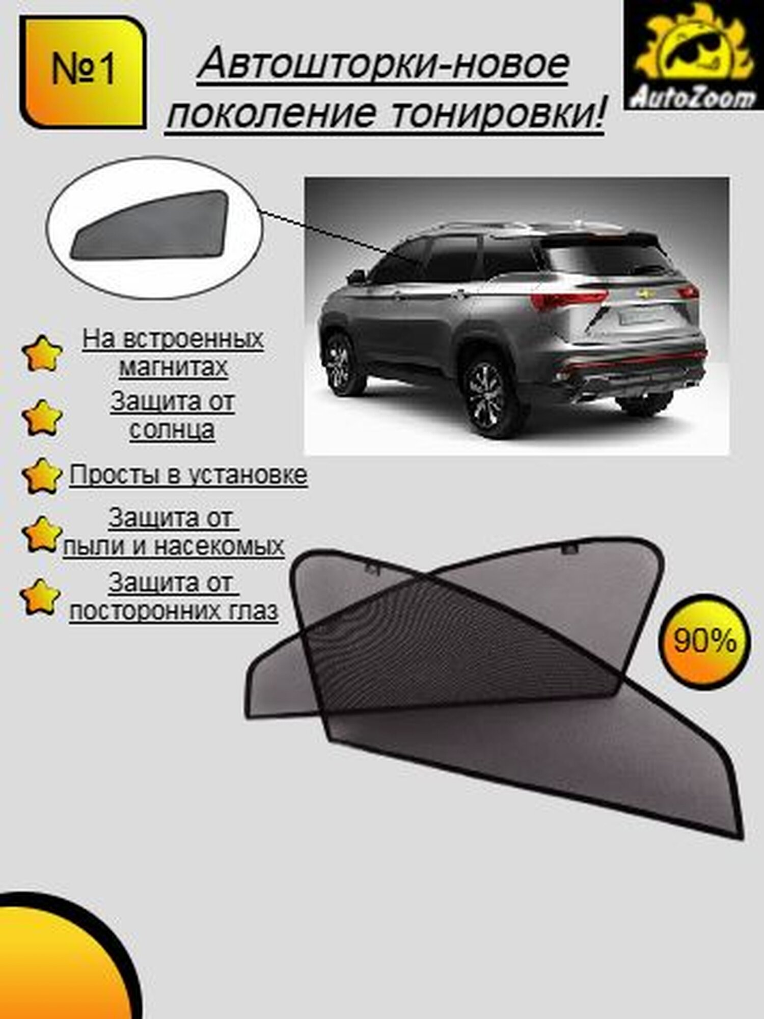 Каркасные автошторки магнитные для Chevrolet Captiva (2019-н. в) джип ( Шевролет Каптива)на передние двери 2 шт