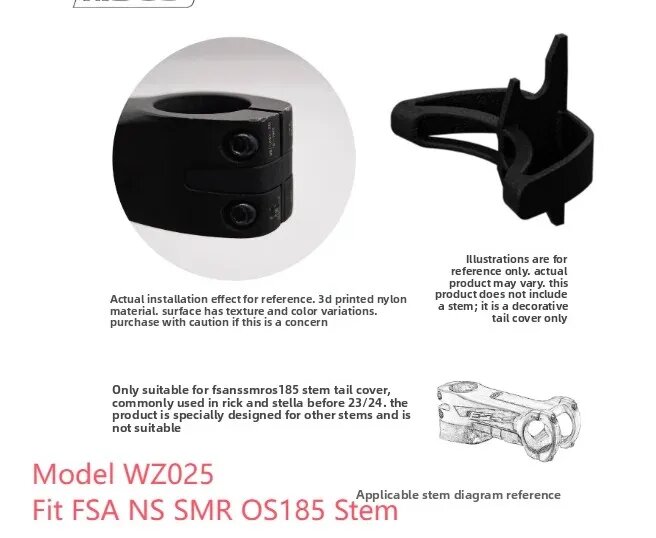 Coverstem Крышка выноса FSA NS SMR OS185 MERIDA EXPERT SL SP II WZ025 for FSA SMR