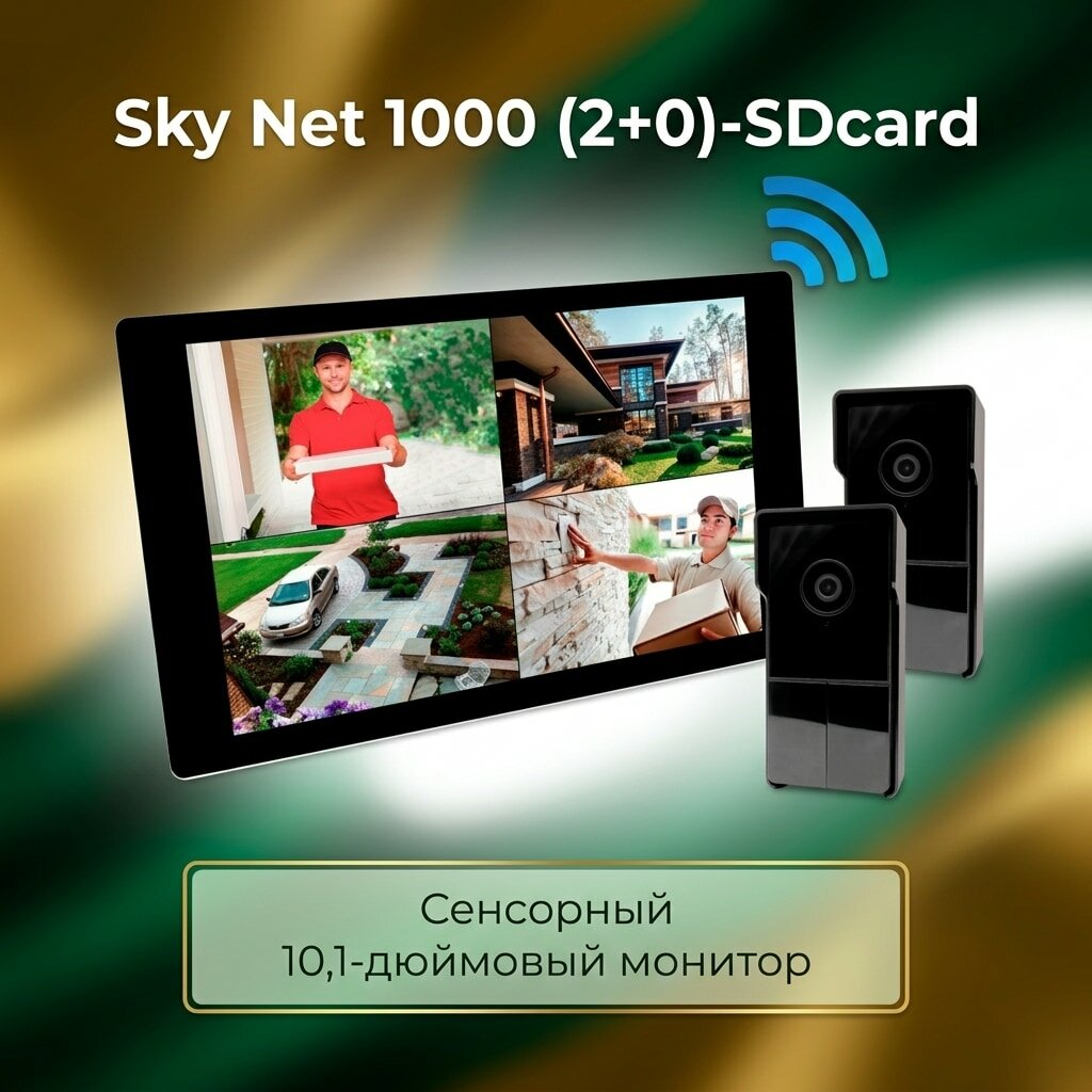 Комплект Wi-Fi радиодомофон TUYA и 2 вызывн панели Sky (2+0)