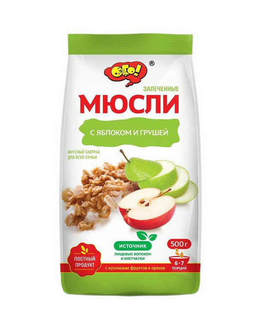 Ого! Мюсли запеченные с яблоком и грушей, 500г