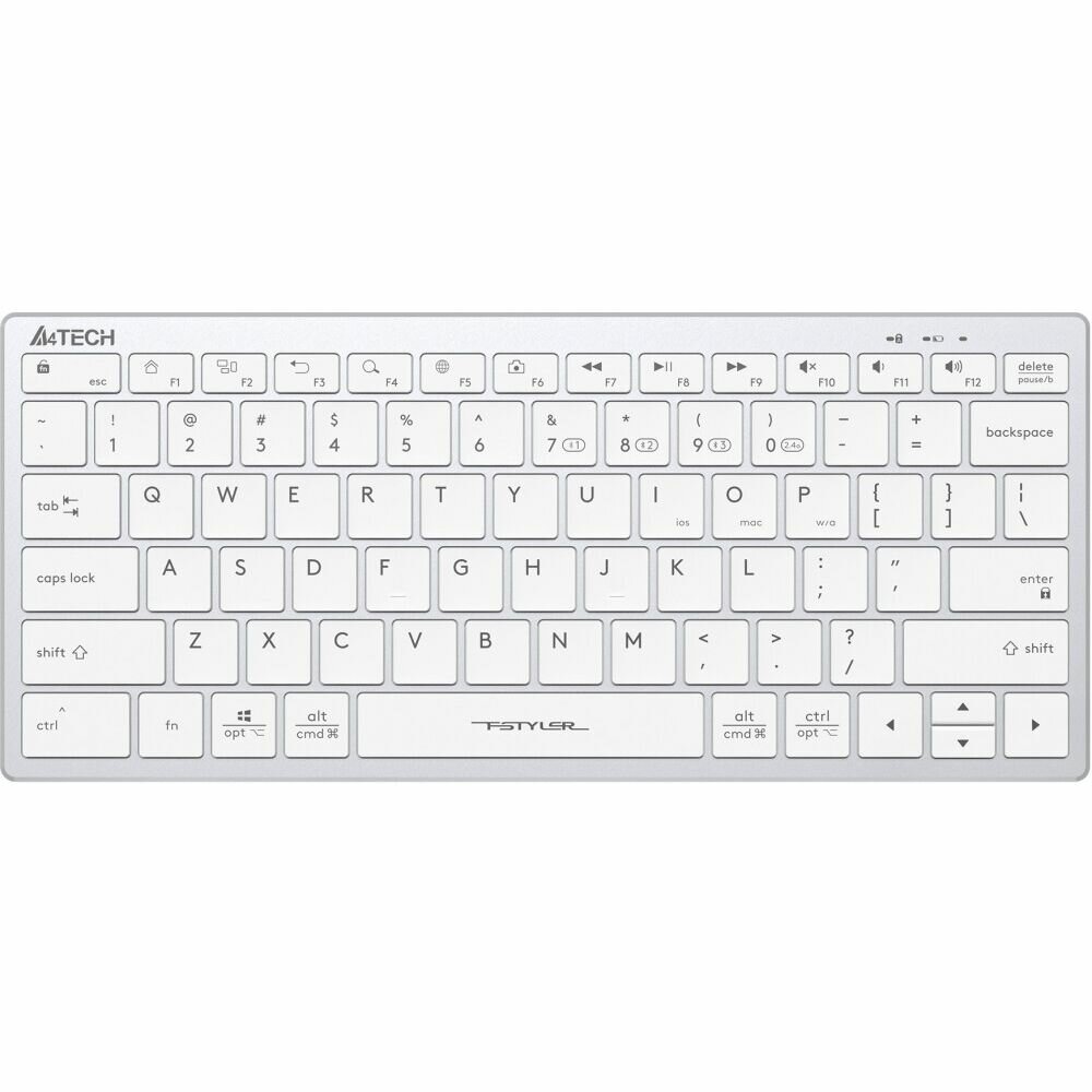 Клавиатура A4Tech Fstyler FBX51C беспроводная, USB, Bluetooth/Радиоканал, белый