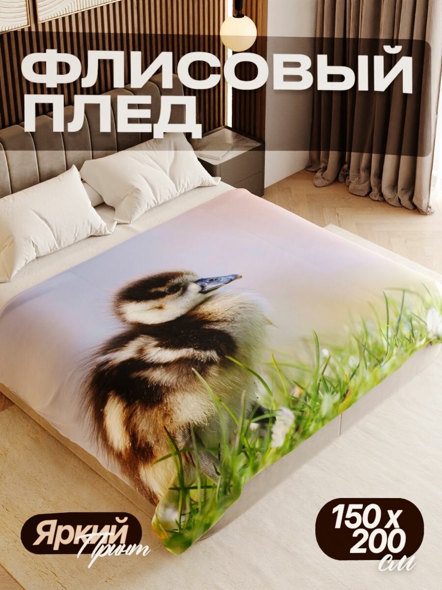 Плед флисовый 150х200 см мягкий теплый покрывало для дома