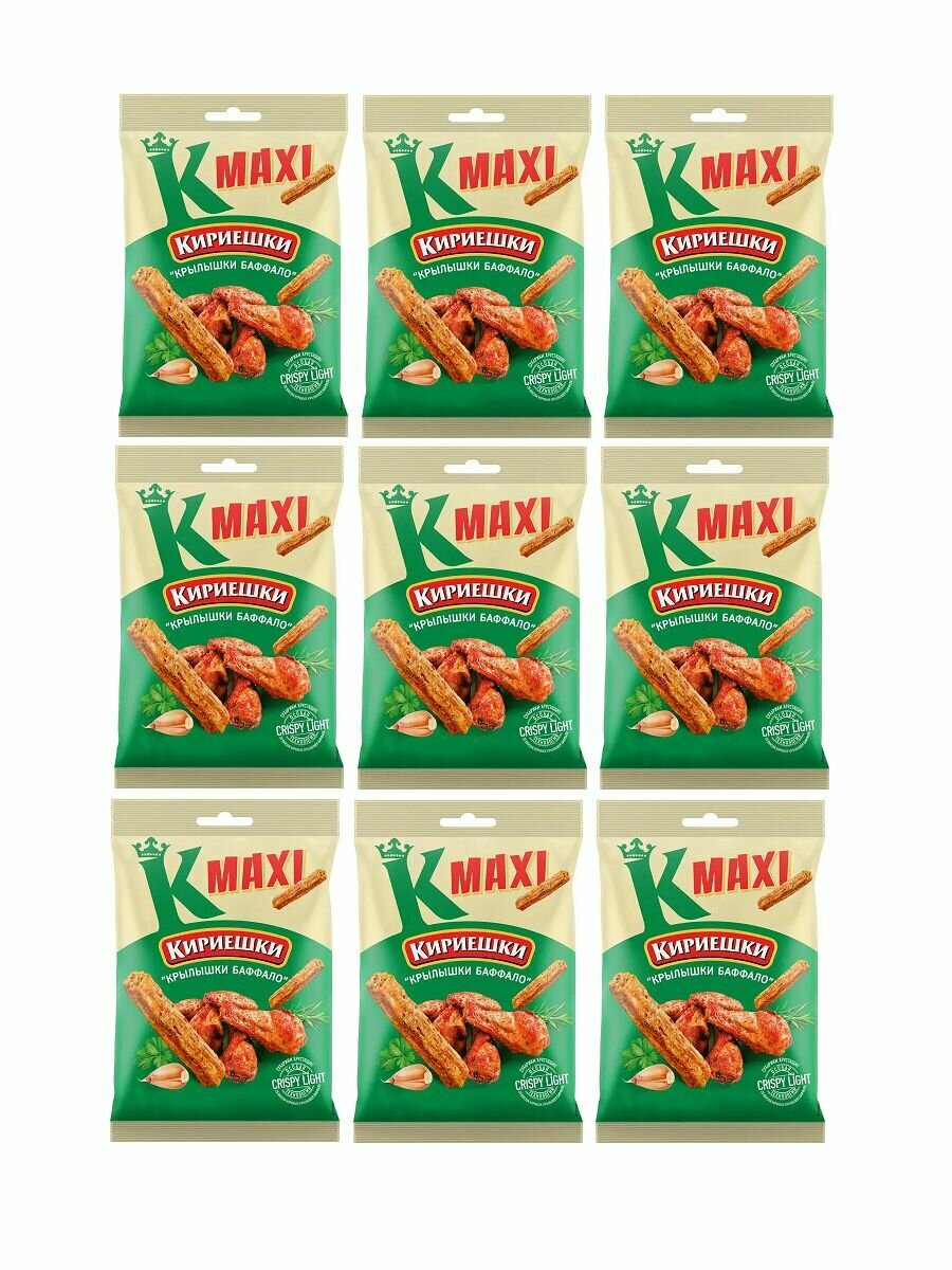 Кириешки Сухарики Maxi со вкусом крылышек Баффало, 60 гр, 9 уп