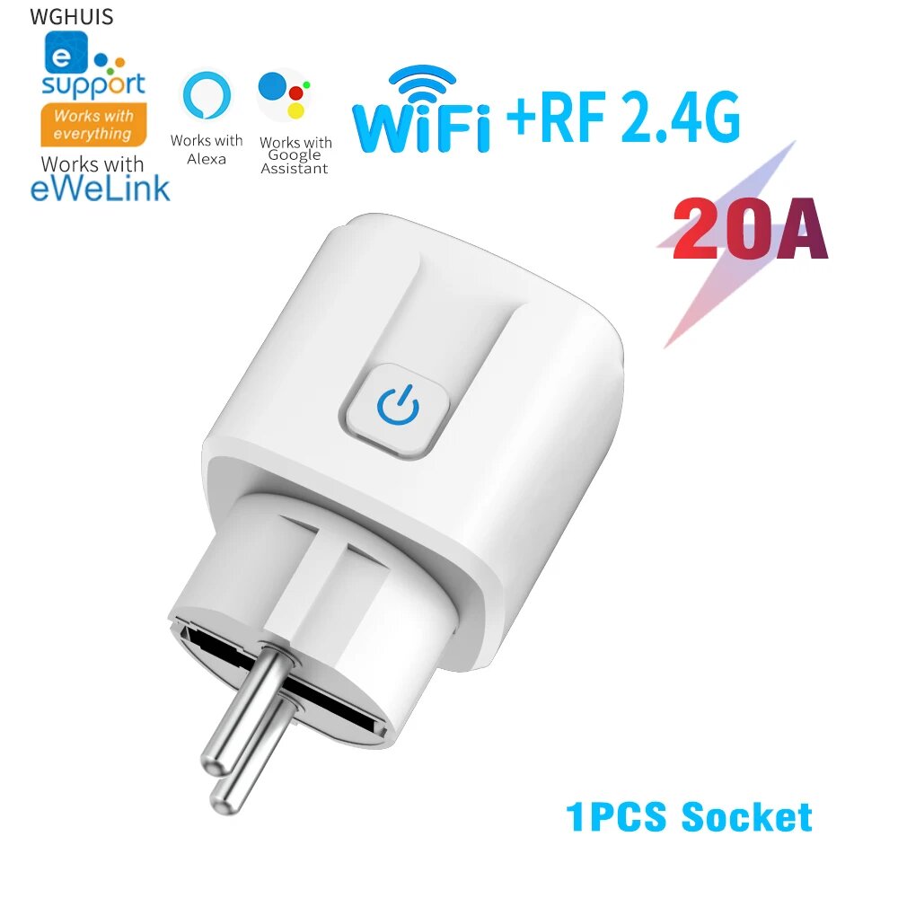 EWeLink 20A Wi-Fi умная розетка 1pcs WiFi Socket