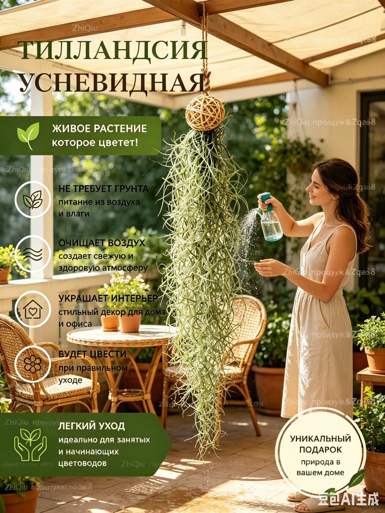 Воздушные тилландсии для дома неприхотливые растения очищающие воздух