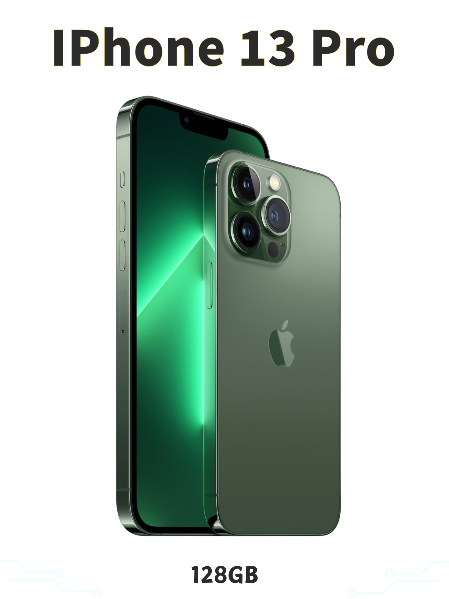 Смартфон Apple iPhone 13 Pro,128 ГБ, поддержка русского языка, высокая производительность, цвет зелёный