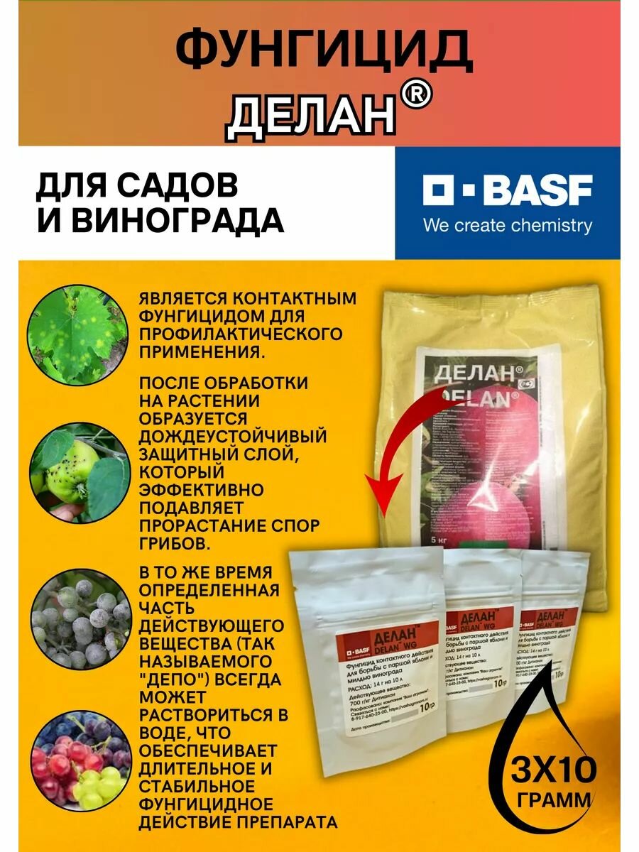 Фунгицид Делан, 3 шт по 10 гр.