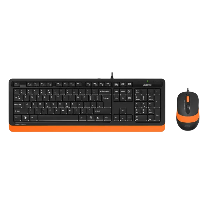 Клавиатура и мышь A4Tech Fstyler F1010 черный оранжевый USB F1010ORANGE F1010ORANGE