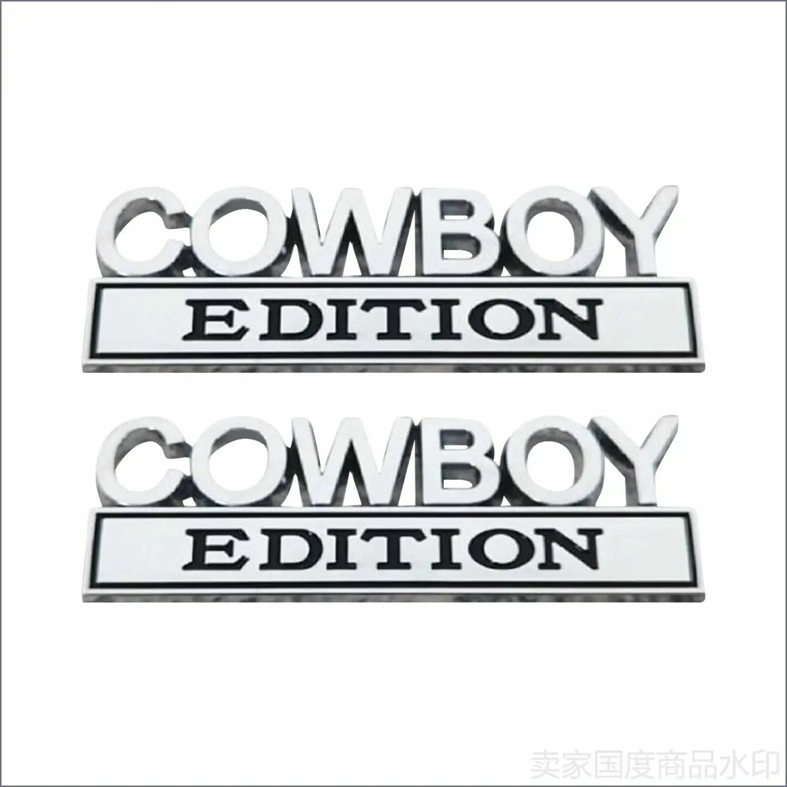 3D металлический значок COWBOY для автомобиля, цинковый сплав, серебристо-чёрный