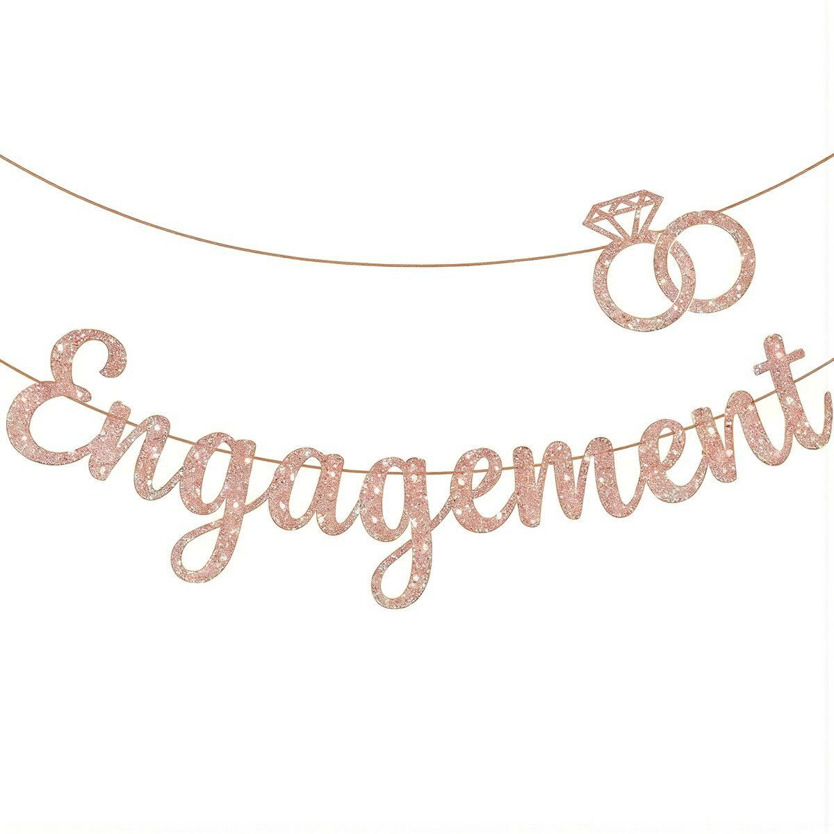 Баннер для вечеринки помолвки золотой блестящий надпись Happy Engagement декор для свадебного фотозона интерьер, Розовое золото