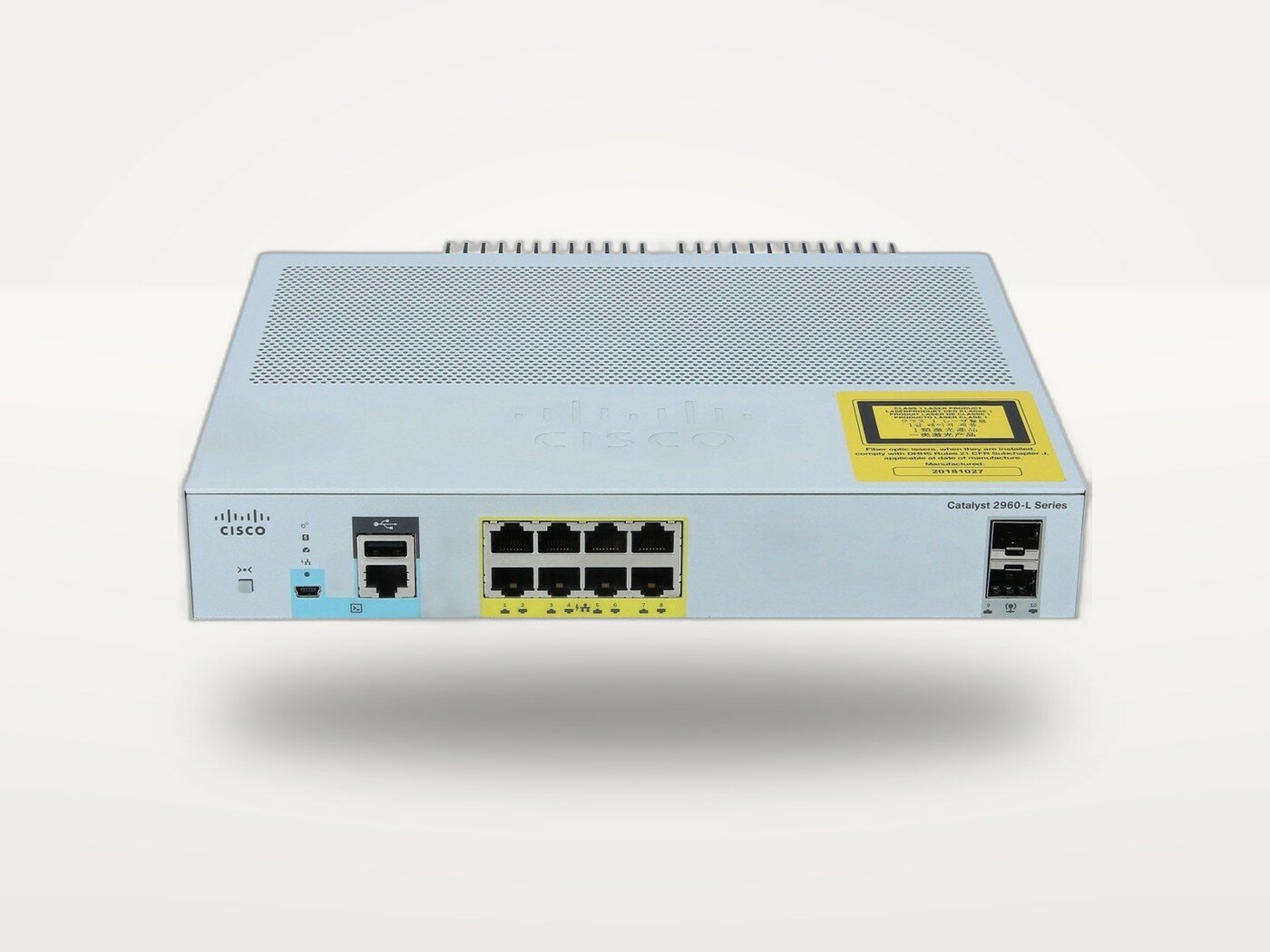 Коммутатор CISCO WS-C2960L-8PS-LL 8 port 10/100/1000 Ethernet PoE+ 67W ports, 2 x 1G SFP, Fanless