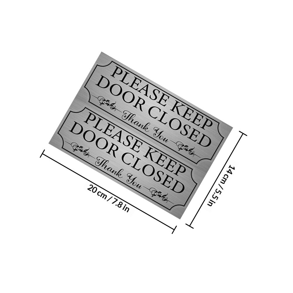 2 Штук Знак С Клейкой Основой Пожалуйста Закройте Дверь 20.00X14.00X0.10Cm