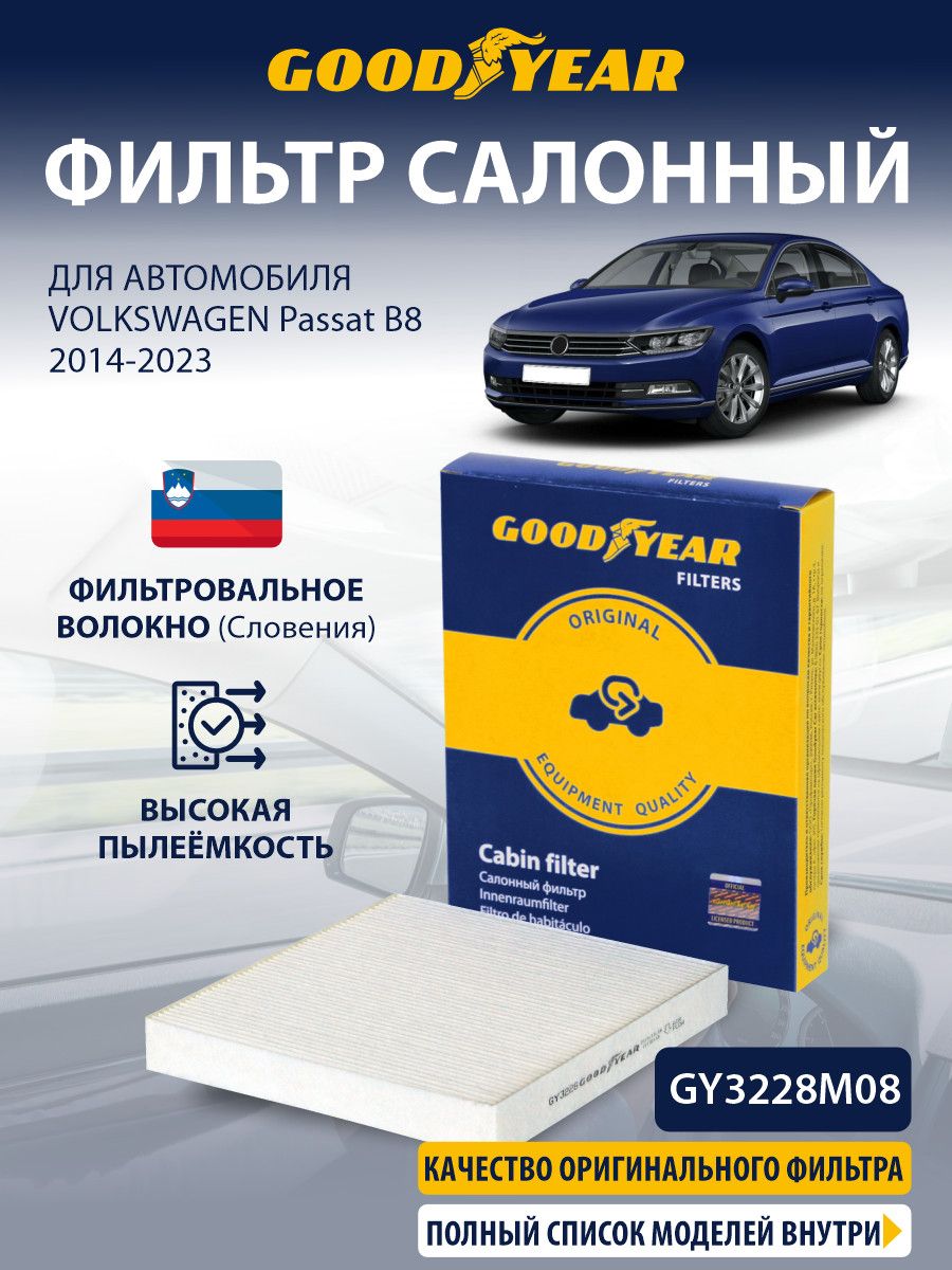 Фильтр салонный VOLKSWAGEN Passat B8 (Фольксваген Пассат Б8) 2014-2023