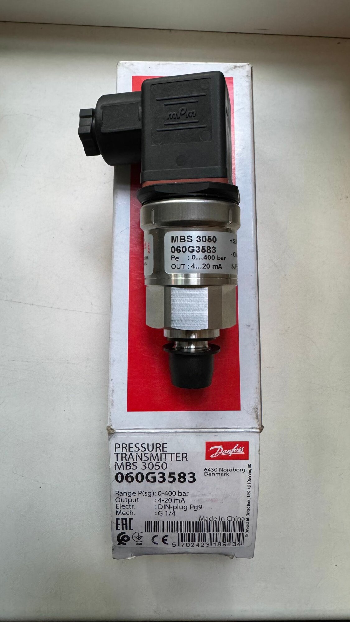 Датчик давления MBS 3050 (0-400 бар) Danfoss 060G3583 G1/4