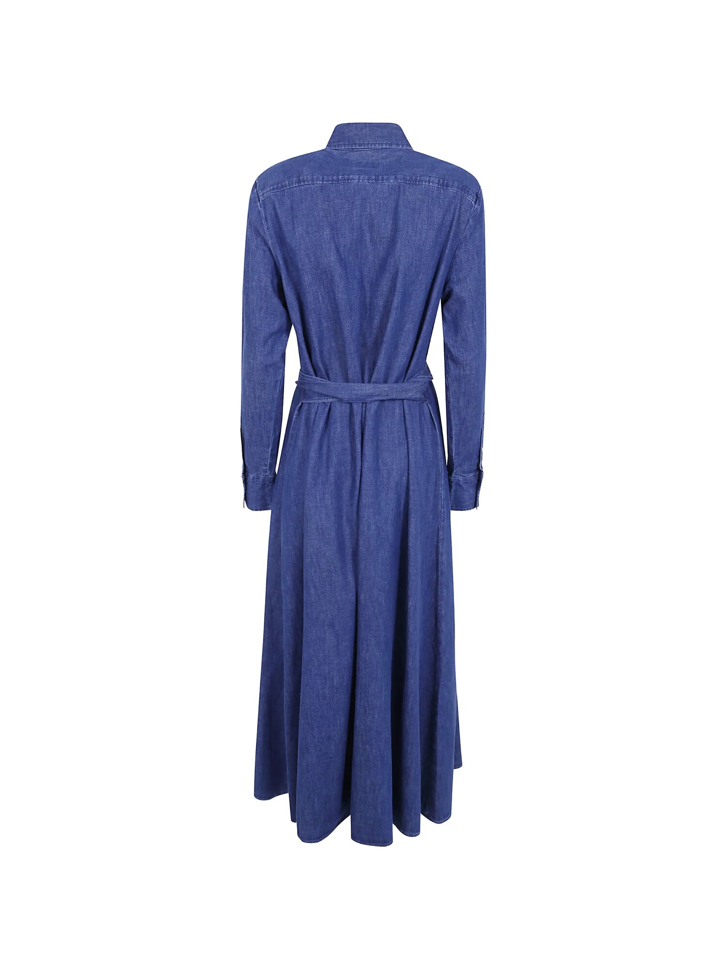 Платье Polo Ralph Lauren Belted button-down midi dress, размер 2, синий — фото 1