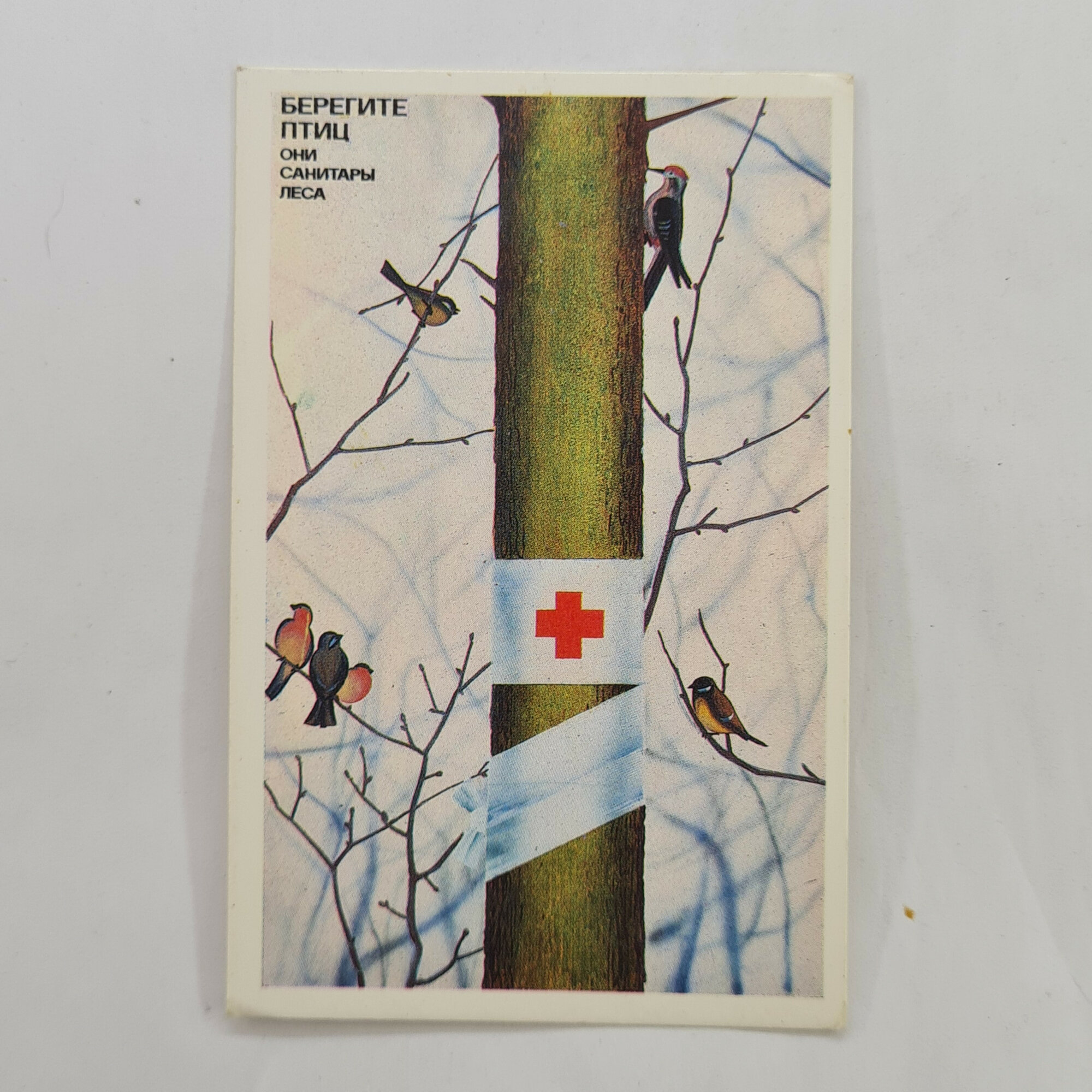 Карманный календарик 1989. Берегите птиц, они санитары леса. Календарь винтажный