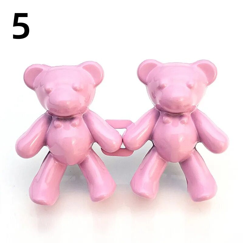 Металлические пуговицы с медведем и цветком 1PC, 5