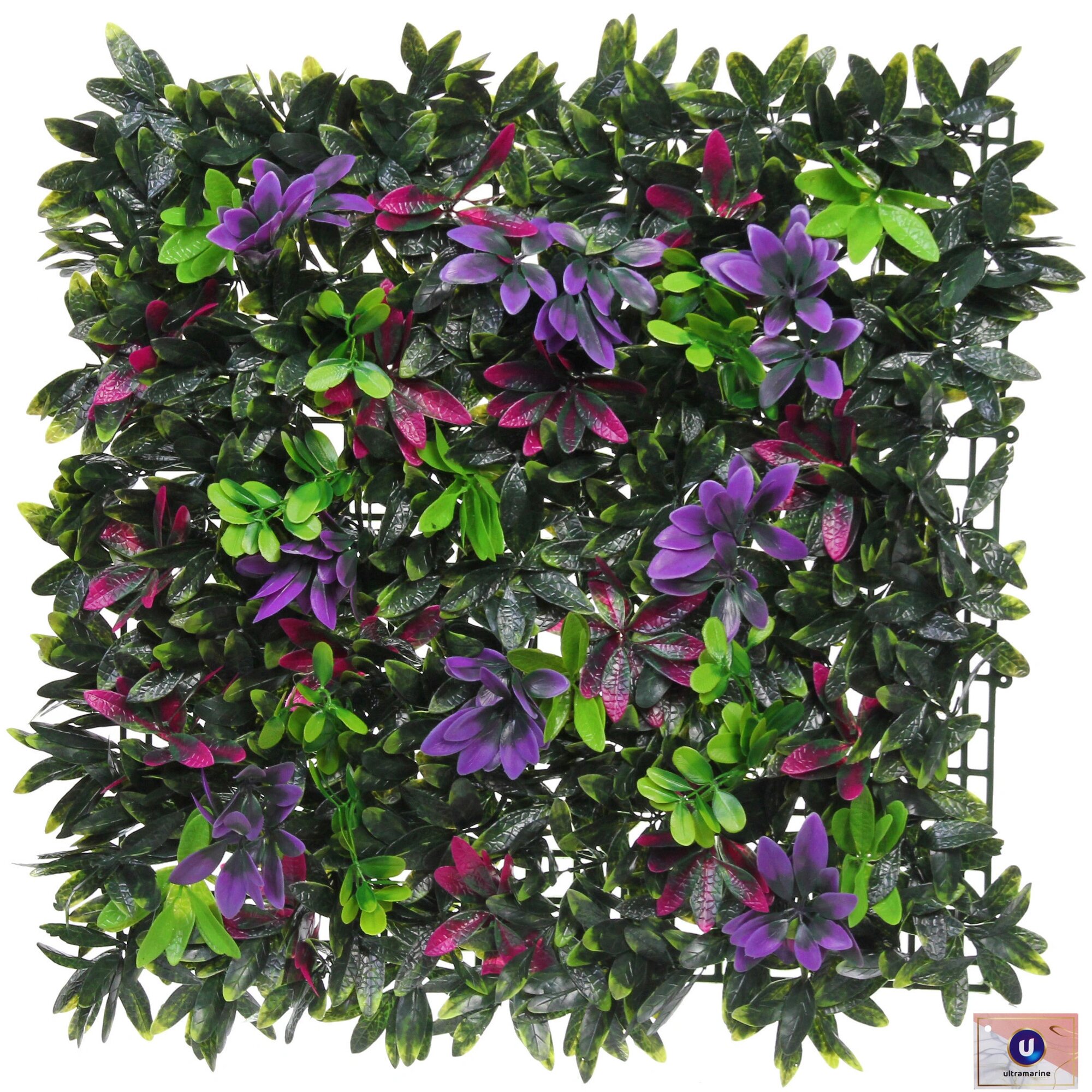 Трава искусственная "Green garden" 50х50см, пластиковая панель для декора стен, разноцветный принт