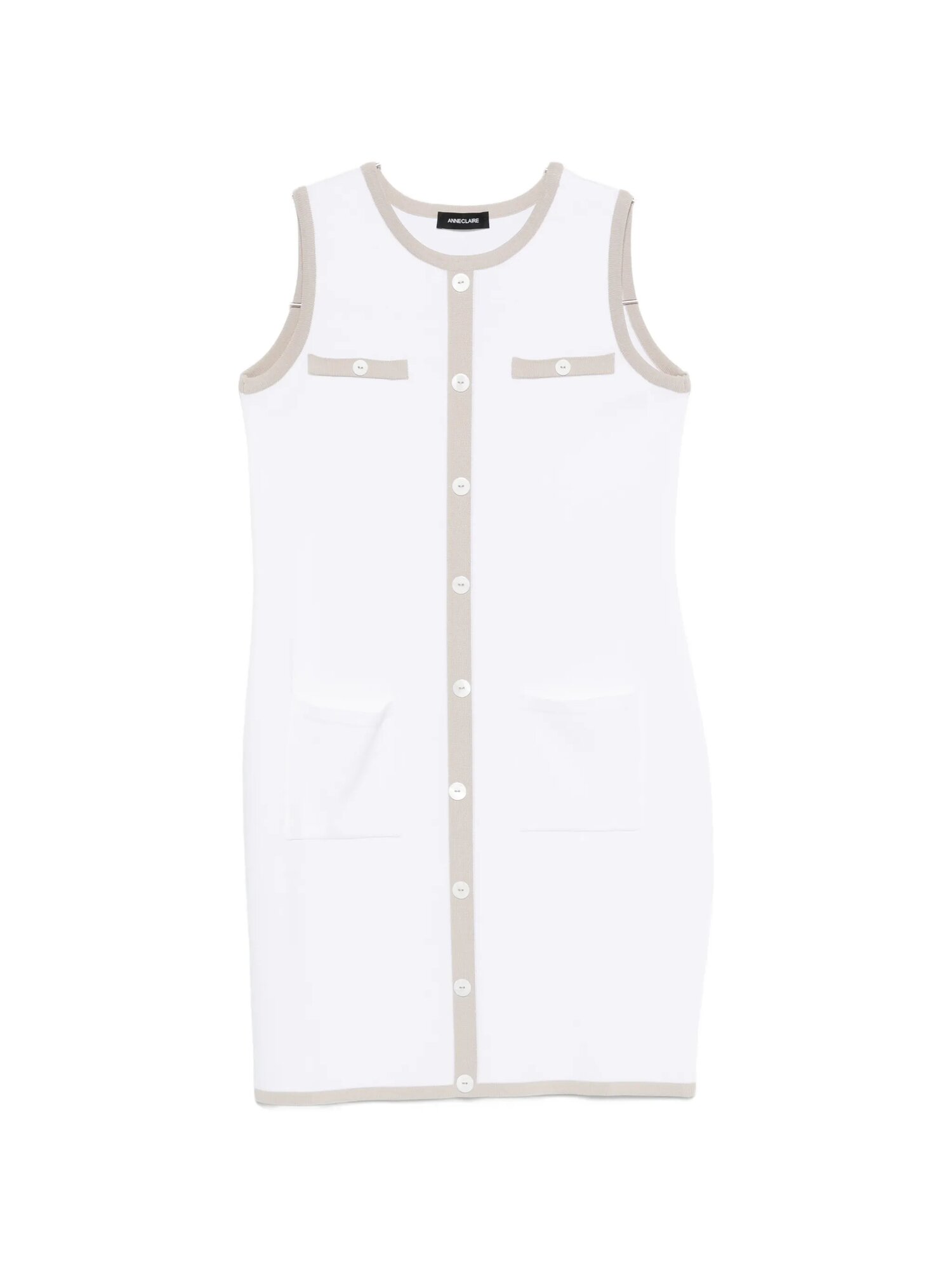 Платье Contrast-trim buttoned mini dress