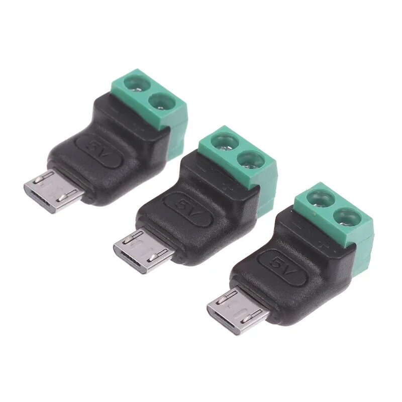 1/3 шт. USB-C адаптер (штекер, 2 контакта), без пайки, для промышленного и 3pcs Micro 5V9V12V