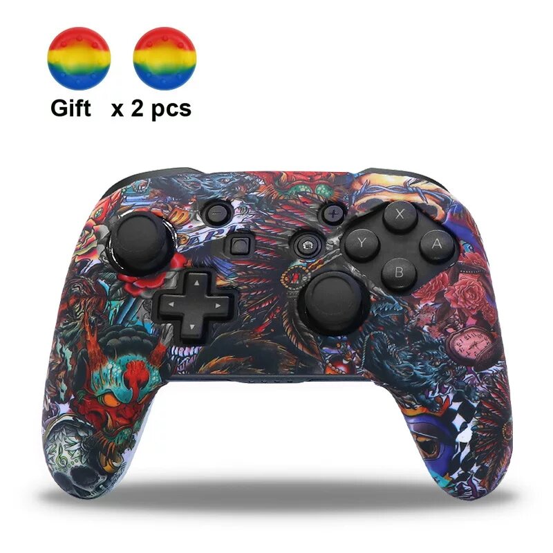 Защитный чехол для контроллера Switch PRO с водным принтом Design 6, силиконовый анти-скользящий чехол для Nintendo