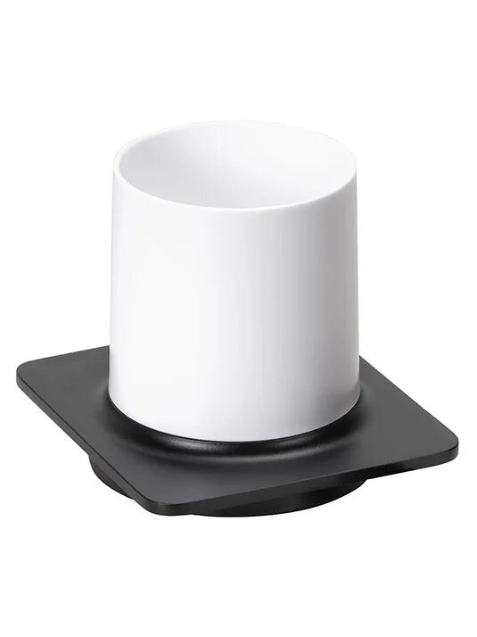 Стакан для ванной Bemeta Organic Black 167111010 настенный, матовый черный, пластиковый