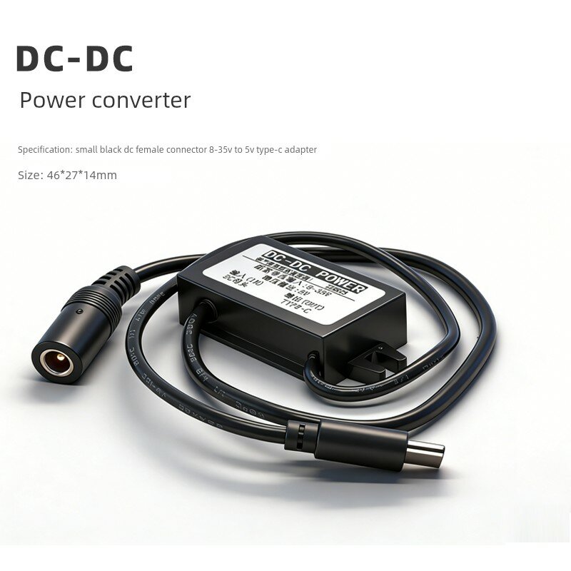 Преобразователь DC женский 8-35В в 5В с Type-C разъемом для автомобиля и поддержкой быстрой зарядки
