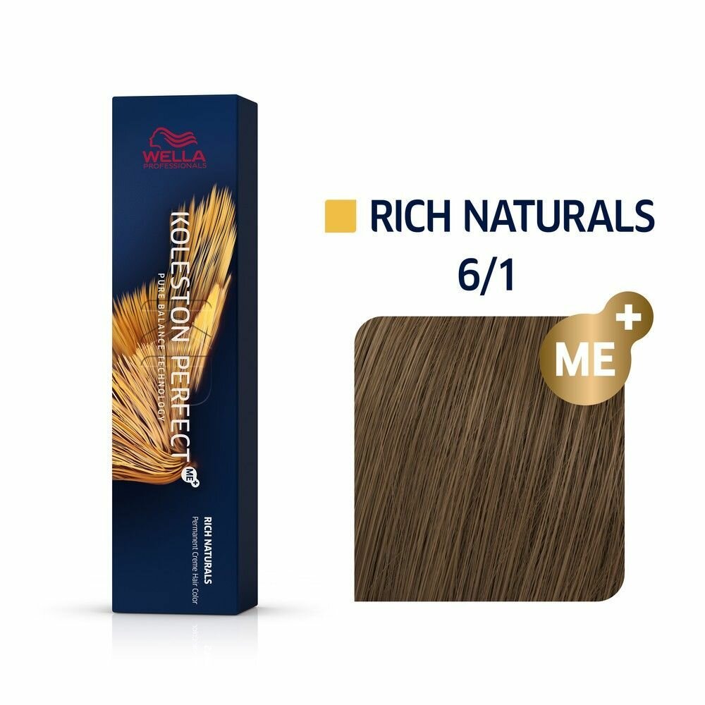Wella Professionals Koleston Perfect Me+ Стойкая краска для волос 6/1 Древесный дым, 60 мл