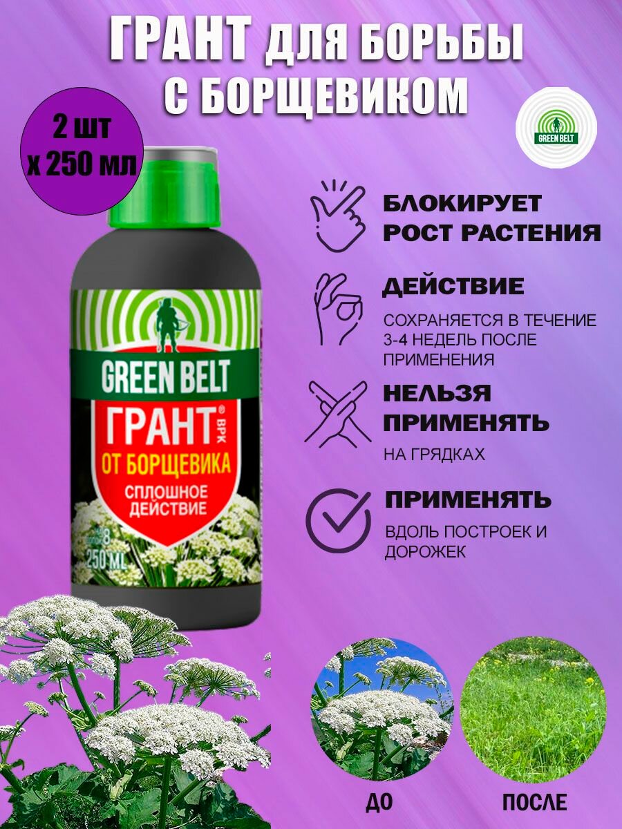 Средство сплошное действие от борщевика Грант, 250 мл