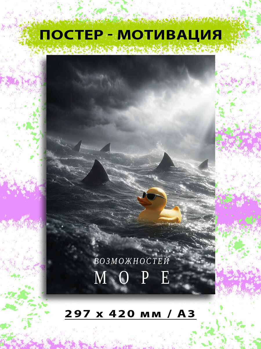 Мотивационный постер - возможностей море, формат А3