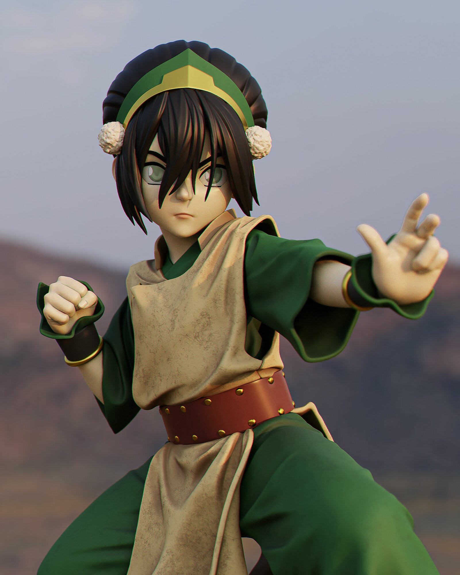 Сборная модель Toph (Avatar: The Last Airbender), 300мм (без базы), 1/6 для покраски