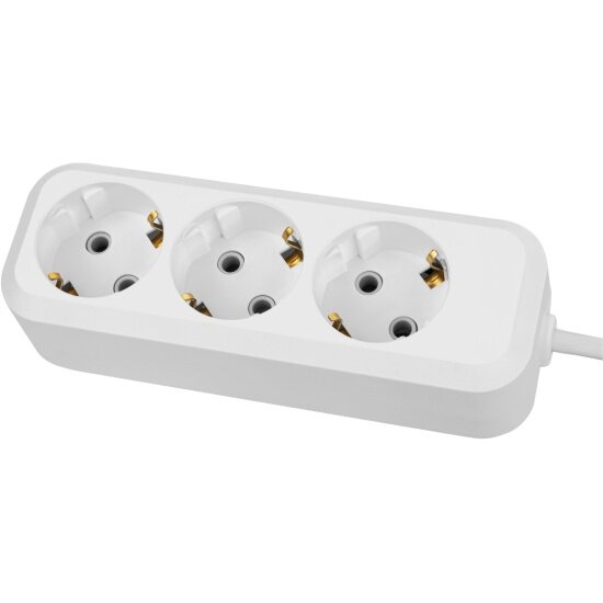 Удлинитель Tdm Electric 3 гнезда, 10 метров, с/з, 16 А, 3680 Вт, белый, народный, SQ1303-1404