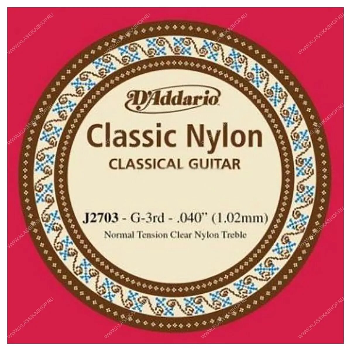 Струна для классической гитары D'Addario J2703, нейлон, калибр 40