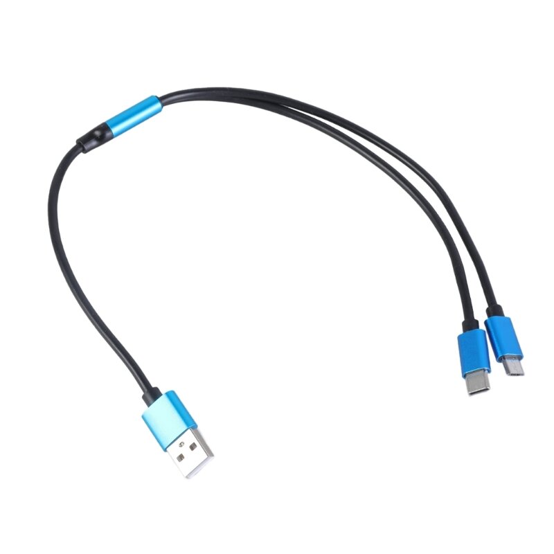 Кабель для передачи данных USB male to Type C + Micro USB male-35 см
