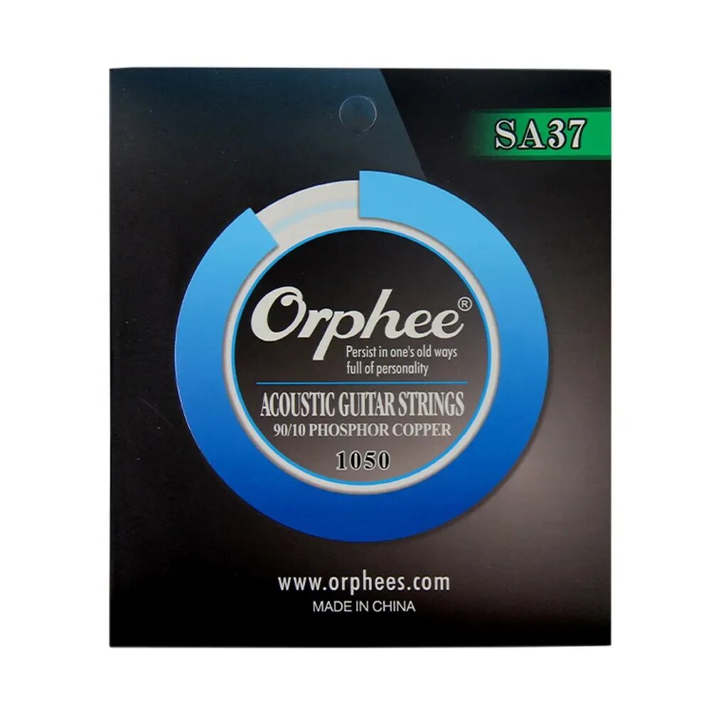 Струны для акустической гитары Orphee, высокоуглеродистая сталь, фосфорная Темно-зеленый, 1set SA37
