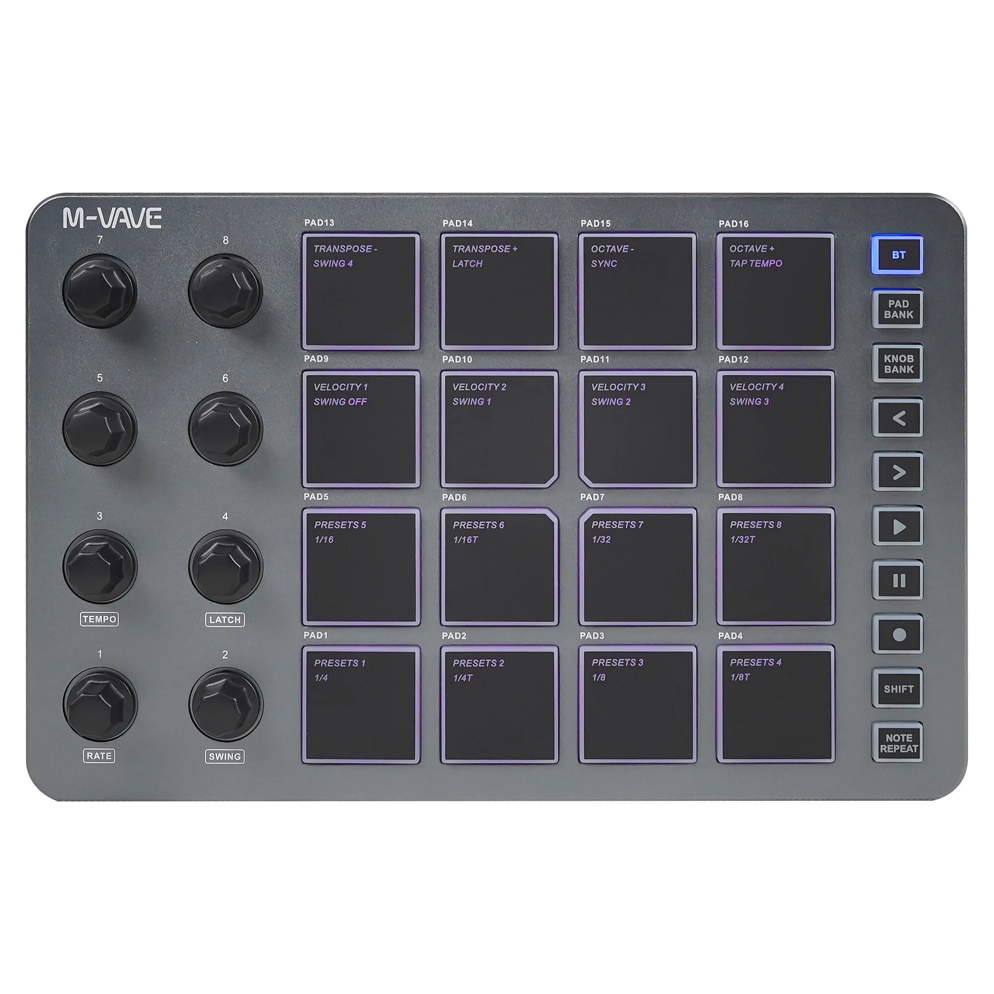 M-VAVE SMC-PAD Беспроводной MIDI-контроллер SMC-PAD Gray
