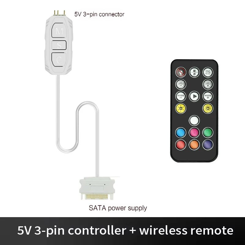 ARGB контроллер 5В 3-контактный White remote control