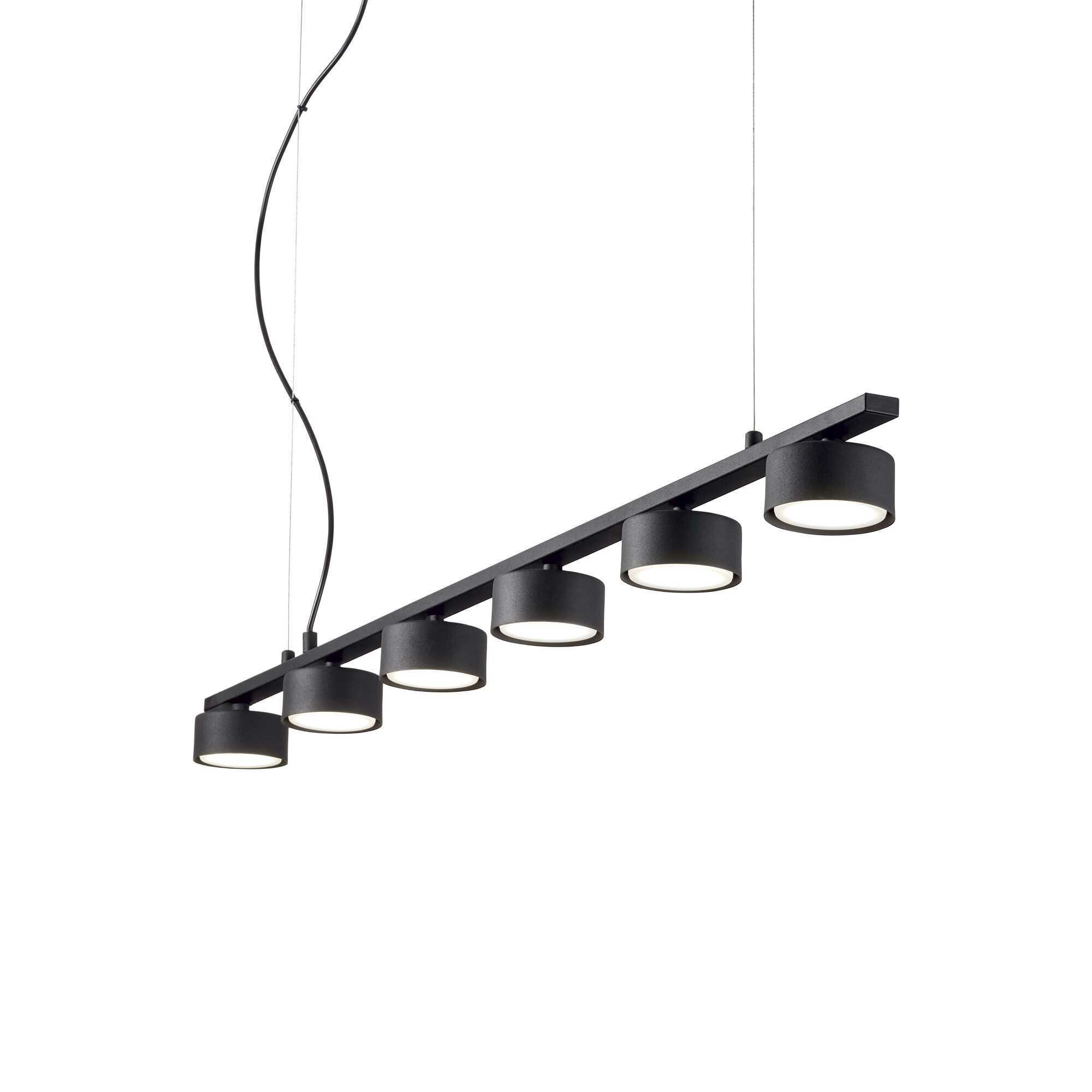 Светильник подвесной ideal lux Minor SP6 Linear макс.6x15Вт IP20 GX53 230В Черный Металл/ПВХ 235486.