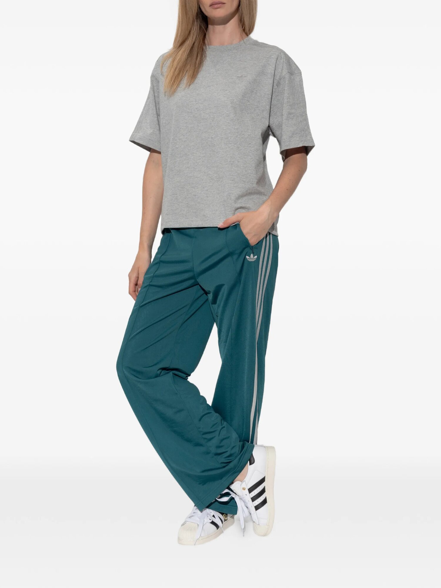Брюки adidas Side-stripe wide-leg track pants, размер XL — фото 1