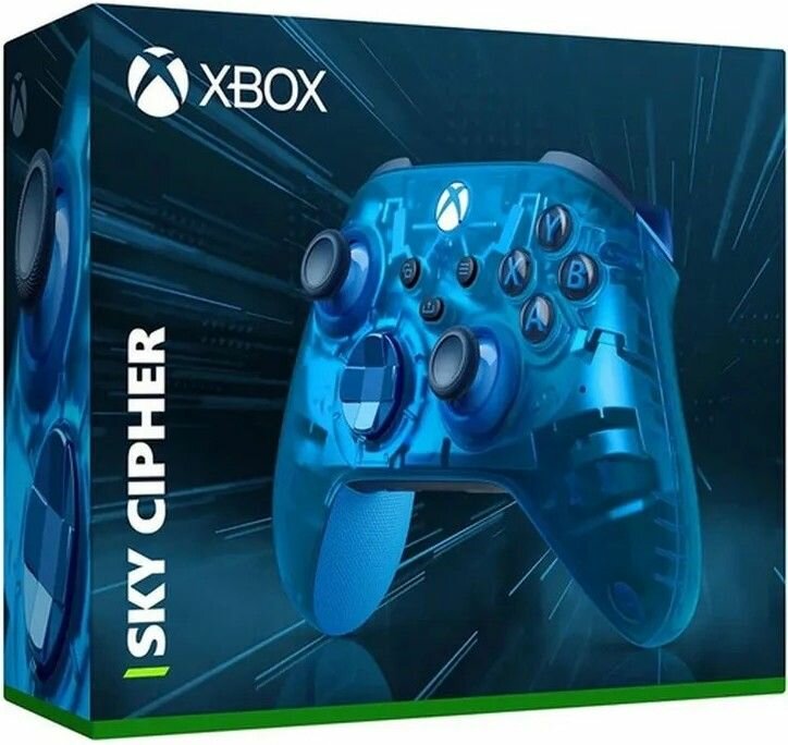 Xbox Геймпад Sky Cipher, Bluetooth, синий, прозрачный