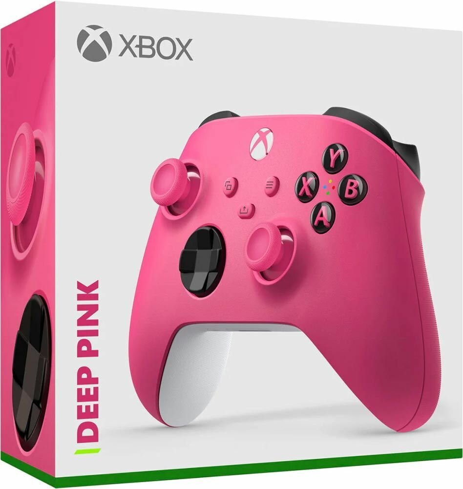 Xbox Геймпад беспроводной Xbox Wireless Controller Deep Pink (Xbox One/Series X/S/PC), Bluetooth, Проводной, розовый