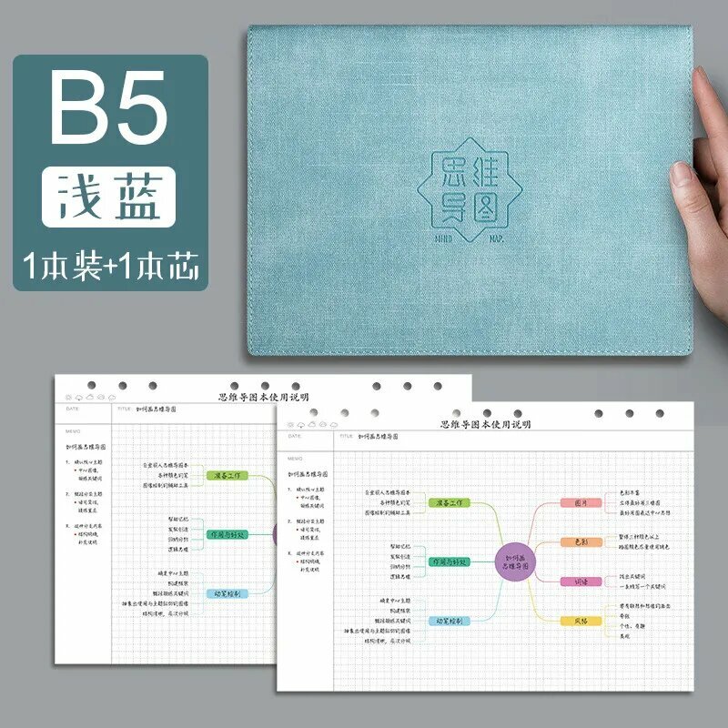 Блокнот MindMap B5 Blue, 1 набор + 1 вкладка