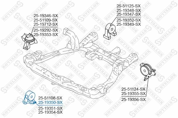 STELLOX Опора (подушка) двигателя передняя для Hyundai Sonata 2.4 AT 04>