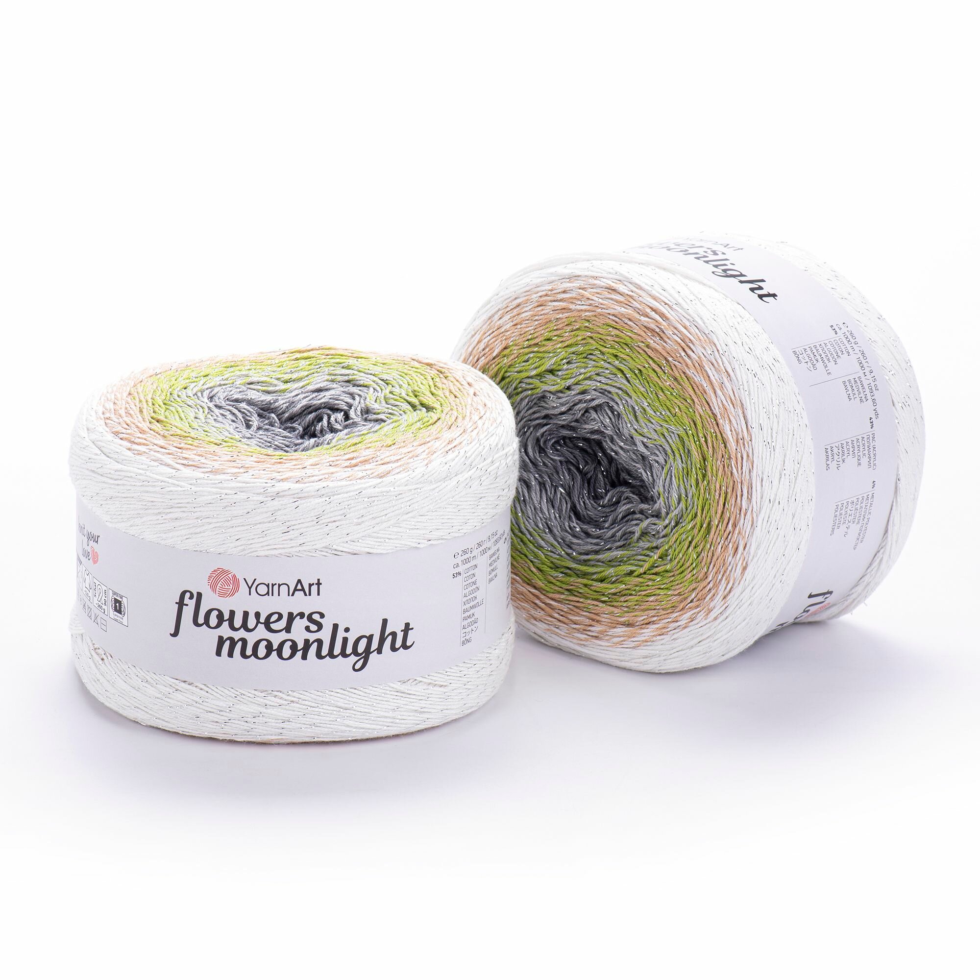 Пряжа YarnArt Flowers Moonlight 3274 (2 мотка по 260г/1000м)